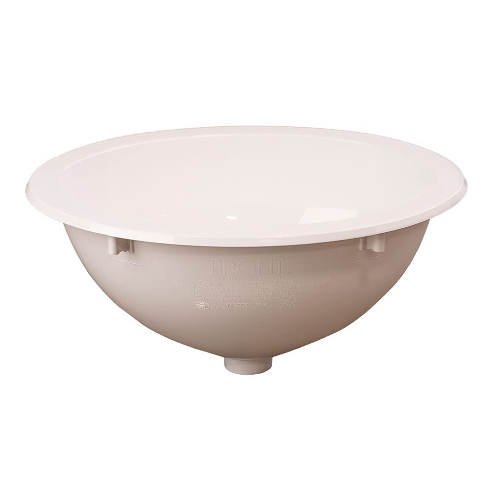 ToughGrade Single Bowl RV 13-3/4" Long x 10-3/8" Wide Bathroom Sink (White/Parchment) (White)