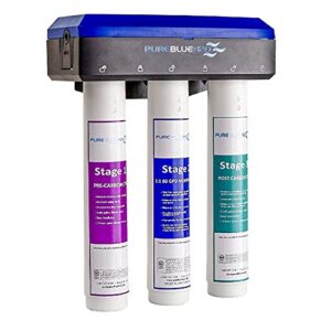 Pure Blue 3-Stage 1:1 80 GPD Certified Reverse Osmosis Water Filtration System