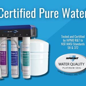 Pure Blue 3-Stage 1:1 80 GPD Certified Reverse Osmosis Water Filtration System