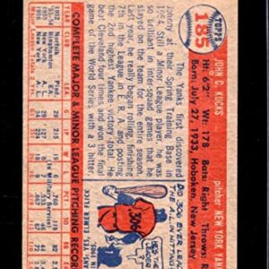 1957 TOPPS #185 JOHNNY KUCKS VGEX YANKEES