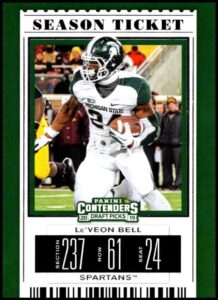 2019 panini contenders draft season ticket #63 le'veon bell michigan state spartans ncaa football trading card