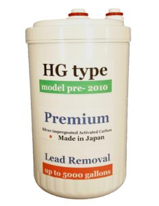 kuraray chemical japan japan made hg type (not fit hg-n type) premium lead removal grade compatible original pre 2010 model water filter(not compatible with hg-n type model sold after 2011)