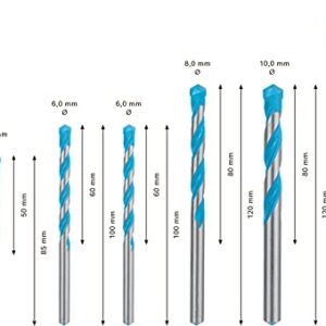 Bosch Professional 7 pc. Expert CYL-9 MultiConstruction Drill Bit Set (for Concrete, Ø 4-12 mm, Accessories Rotary Impact Drill)