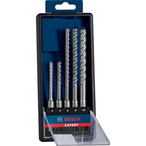 bosch professional 5x expert sds plus-7x hammer drill bit set (for reinforced concrete, Ø 5-10 mm, accessories rotary hammer drill)