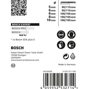 Bosch Professional 5X Expert SDS plus-7X Hammer Drill Bit Set (for Reinforced Concrete, Ø 5-10 mm, Accessories Rotary Hammer Drill)