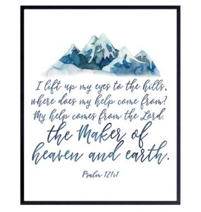 religious wall decor - inspirational christian gifts for men - psalms bible verse wall decor - scripture wall art - spiritual gifts for men - faith wall decor - god wall art - christian wall decor