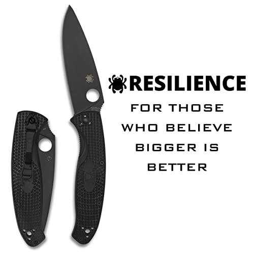 Spyderco Resilience Lightweight Knife with Black Stainless Steel Blade and Durable Black FRN Handle - PlainEdge - C142PBBK