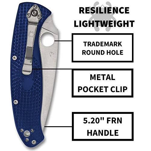 Spyderco Resilience Lightweight Folding Knife with CPM S35VN Stainless Steel Blade and Durable Blue FRN Handle - SpyderEdge - C142PBL