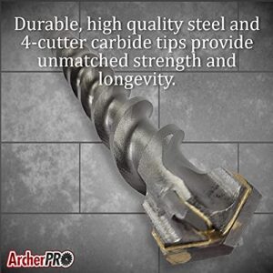 ArcherPRO 1-1/2” x 21" Inch SDS Max Drill Bit for Fast Concrete and Rock Drilling. SDS Max Rotary Hammer Drill bits with Carbide tip for Concrete and Stone. Perfect for use with Dexpan.