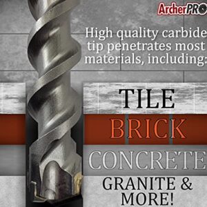 ArcherPRO 1-1/2” x 21" Inch SDS Max Drill Bit for Fast Concrete and Rock Drilling. SDS Max Rotary Hammer Drill bits with Carbide tip for Concrete and Stone. Perfect for use with Dexpan.