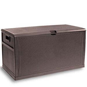 barton deck box 120 gallon outdoor patio storage bench shed cabinet container furniture pools yard tools porch backyard