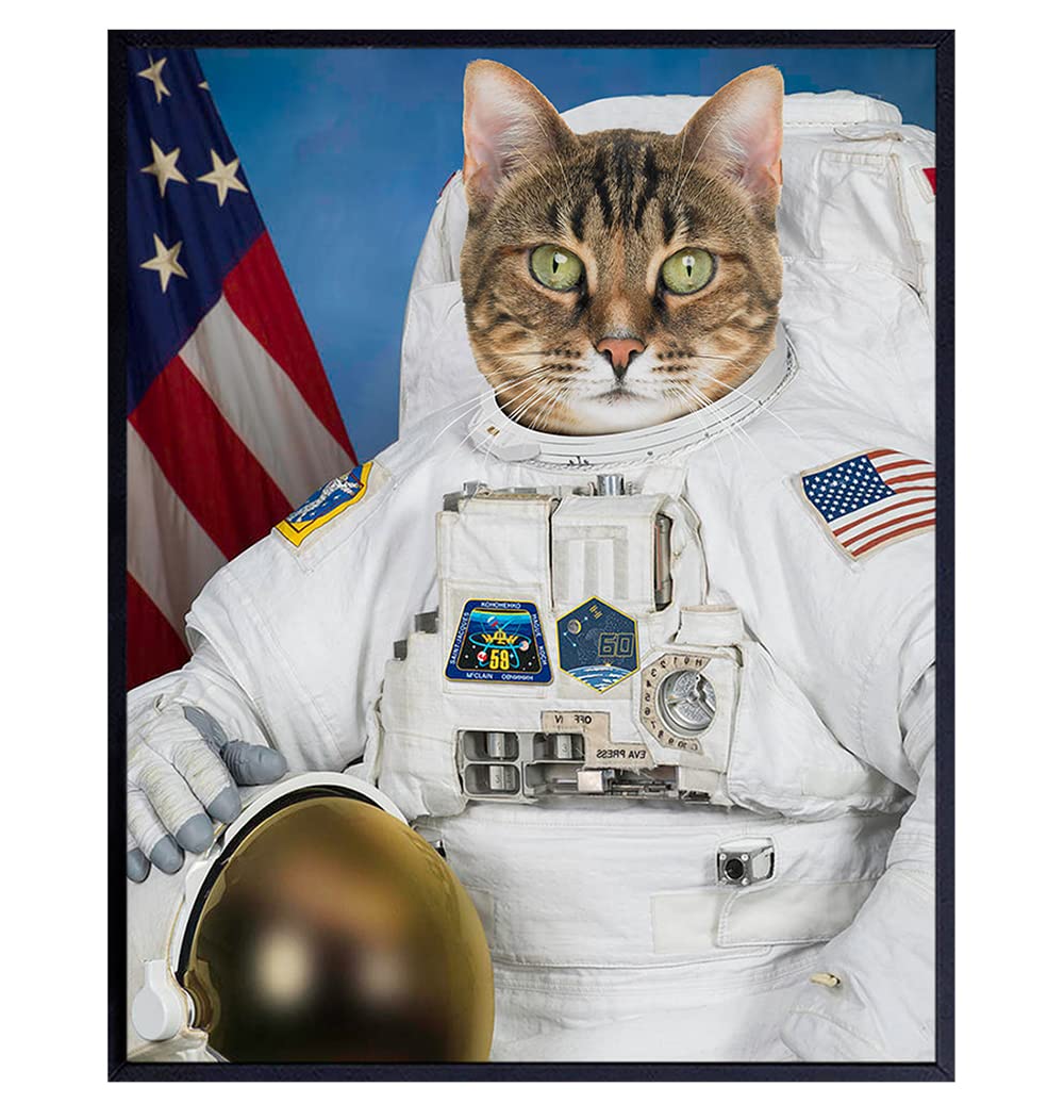 Cat Astronaut - Cat Wall Decor - Astronaut Decor - Space Wall Decor - Space Wall Art - NASA Wall Decor - Funny Cat Wall Art Poster - Cute Cat Home Decor - Cat Themed Gifts