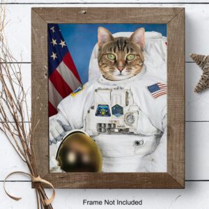 Cat Astronaut - Cat Wall Decor - Astronaut Decor - Space Wall Decor - Space Wall Art - NASA Wall Decor - Funny Cat Wall Art Poster - Cute Cat Home Decor - Cat Themed Gifts