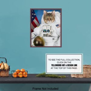 Cat Astronaut - Cat Wall Decor - Astronaut Decor - Space Wall Decor - Space Wall Art - NASA Wall Decor - Funny Cat Wall Art Poster - Cute Cat Home Decor - Cat Themed Gifts