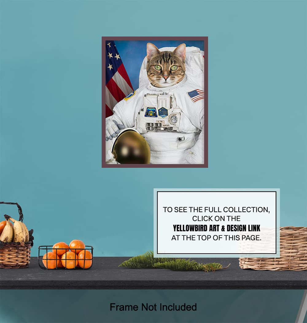 Cat Astronaut - Cat Wall Decor - Astronaut Decor - Space Wall Decor - Space Wall Art - NASA Wall Decor - Funny Cat Wall Art Poster - Cute Cat Home Decor - Cat Themed Gifts