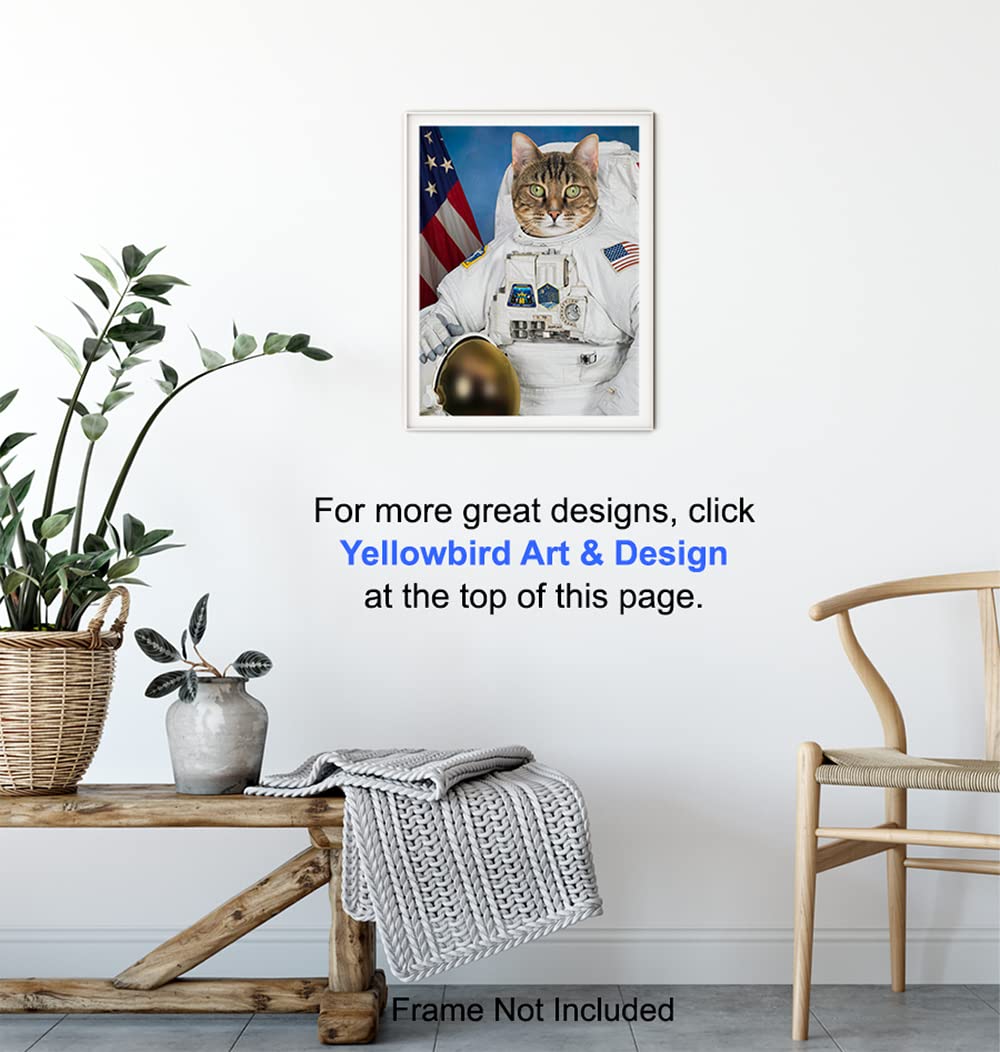 Cat Astronaut - Cat Wall Decor - Astronaut Decor - Space Wall Decor - Space Wall Art - NASA Wall Decor - Funny Cat Wall Art Poster - Cute Cat Home Decor - Cat Themed Gifts