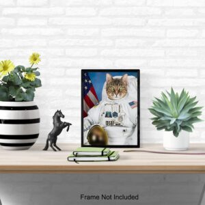 Cat Astronaut - Cat Wall Decor - Astronaut Decor - Space Wall Decor - Space Wall Art - NASA Wall Decor - Funny Cat Wall Art Poster - Cute Cat Home Decor - Cat Themed Gifts