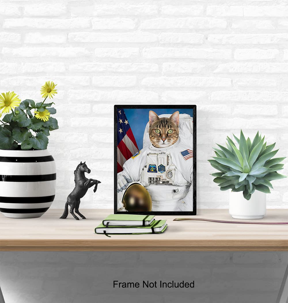 Cat Astronaut - Cat Wall Decor - Astronaut Decor - Space Wall Decor - Space Wall Art - NASA Wall Decor - Funny Cat Wall Art Poster - Cute Cat Home Decor - Cat Themed Gifts