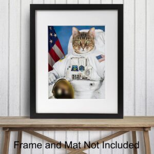 Cat Astronaut - Cat Wall Decor - Astronaut Decor - Space Wall Decor - Space Wall Art - NASA Wall Decor - Funny Cat Wall Art Poster - Cute Cat Home Decor - Cat Themed Gifts