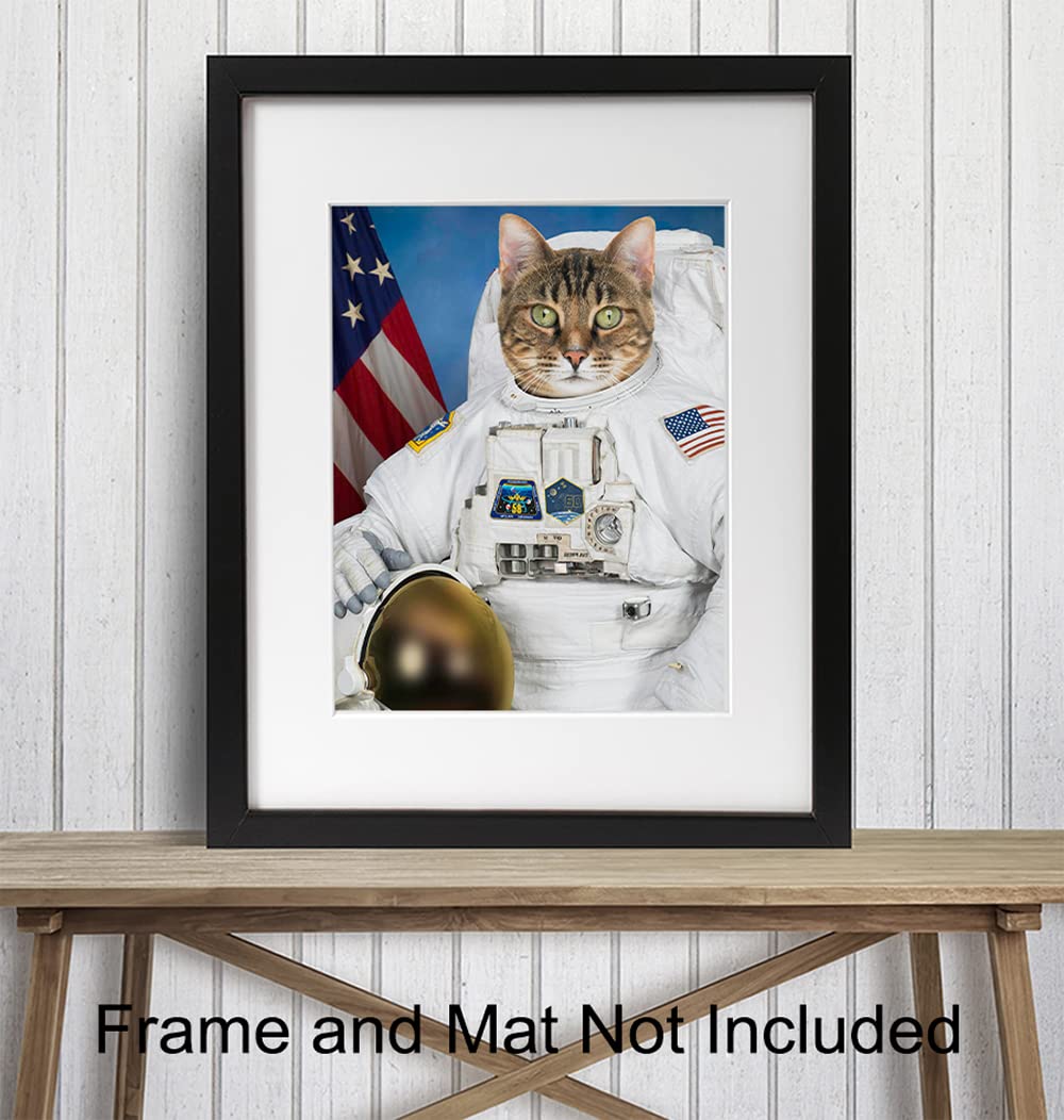 Cat Astronaut - Cat Wall Decor - Astronaut Decor - Space Wall Decor - Space Wall Art - NASA Wall Decor - Funny Cat Wall Art Poster - Cute Cat Home Decor - Cat Themed Gifts