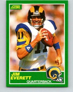 1989 score football #244 jim everett los angeles rams official nfl trading card from the premiere score set