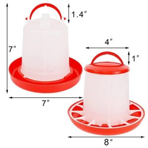 winemana Chick Feeder 1 Lb and Waterer 1.5 L Kit, Hanging Poultry Plastic Containers for Outdoor (Size: 7" x 7" )