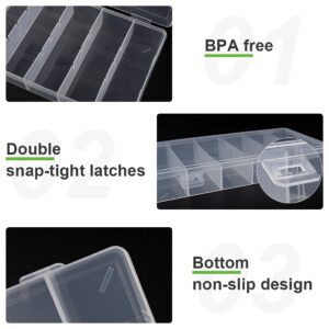 BAGTeck clear visible plastic storage box cosmetic tools storage box makeup tools fishing tackle accessory box organizer jewelry screws hardware accessories organizer box (2Pack)