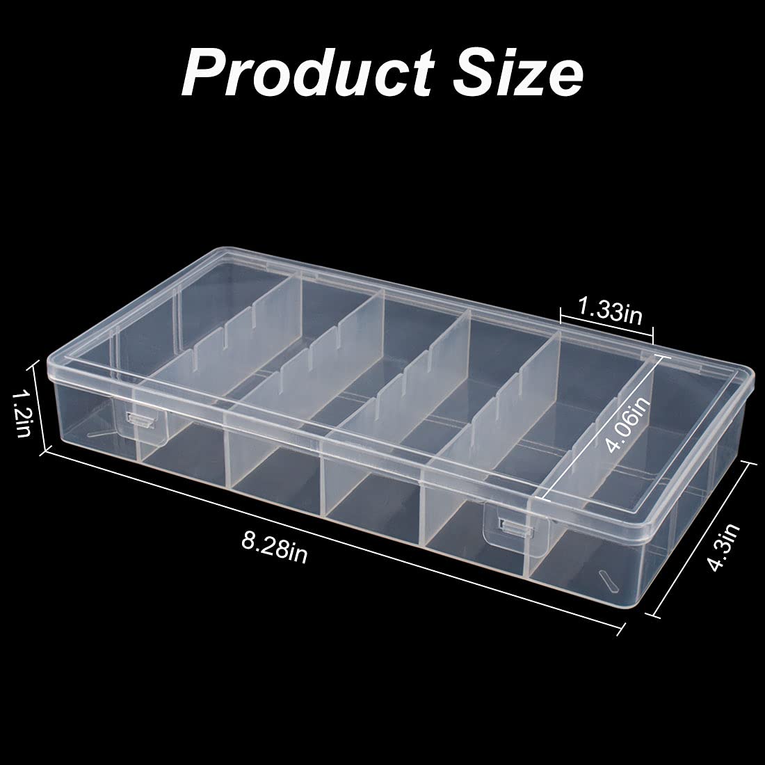 BAGTeck clear visible plastic storage box cosmetic tools storage box makeup tools fishing tackle accessory box organizer jewelry screws hardware accessories organizer box (2Pack)