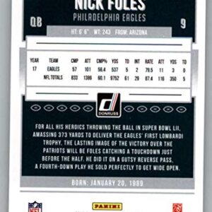 2018 Donruss Football #228 Nick Foles Philadelphia Eagles Official NFL Trading Card