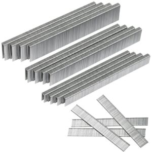 sitldy 18 gauge 1600-count, 1/4 inch narrow crown staples (1/2"+3/4"+1") and brad nails (5/8"), 400 per size, galvanized