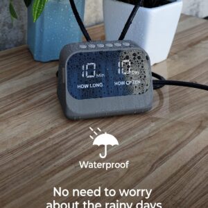 Automatic Watering System for Potted Plants, Plant Waterer with Smart Programmable Timer, Waterproof LED Display & Large Capacity Battery, Precise Distribution of Water, Gray