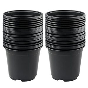 50 pcs 6" plastic plants nursery seedlings pots flower plant container seed starting pots matte black