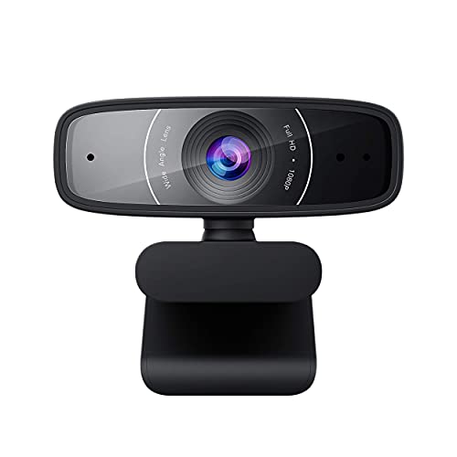 ASUS Webcam C3 1080p HD USB Camera - Beamforming Microphone, Tilt-Adjustable, 360 Degree Rotation, Wide Field of View, Compatible with Skype, Microsoft Teams and Zoom (Renewed)