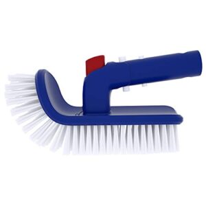 poolvio pool brush with fine bristles for step & corner, rotation hand scrub brush, for cleaning spa, bathroom, floor, hot tub, kitchen, shower