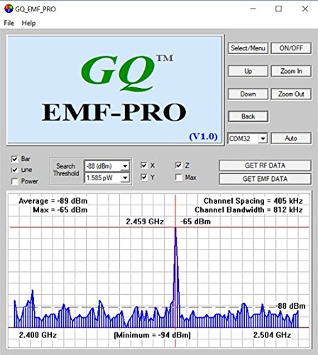 Advanced EMF Meter GQ EMF-390 3-in-1 EMF ELF RF Meter, 5G Cell Tower Smart Meter WiFi Signal Detector RF up to 10GHz with Data Logger and 2.5Ghz Spectrum Analyzer