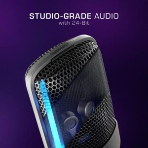 ROCCAT Torch USB Microphone, Studio-Grade Audio, PC Computer Gaming Wired Mic, RGB AIMO Lighting with Indicator, For Streaming, Recording, Podcasting, Quick Mute, Boom Arm Compatible, Black