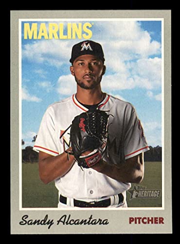 2019 Topps Heritage Baseball #123 Sandy Alcantara Miami Marlins Official MLB Trading Card