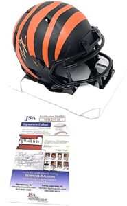 tee higgins cincinnati bengals signed autograph eclipse rare speed mini helmet jsa certified