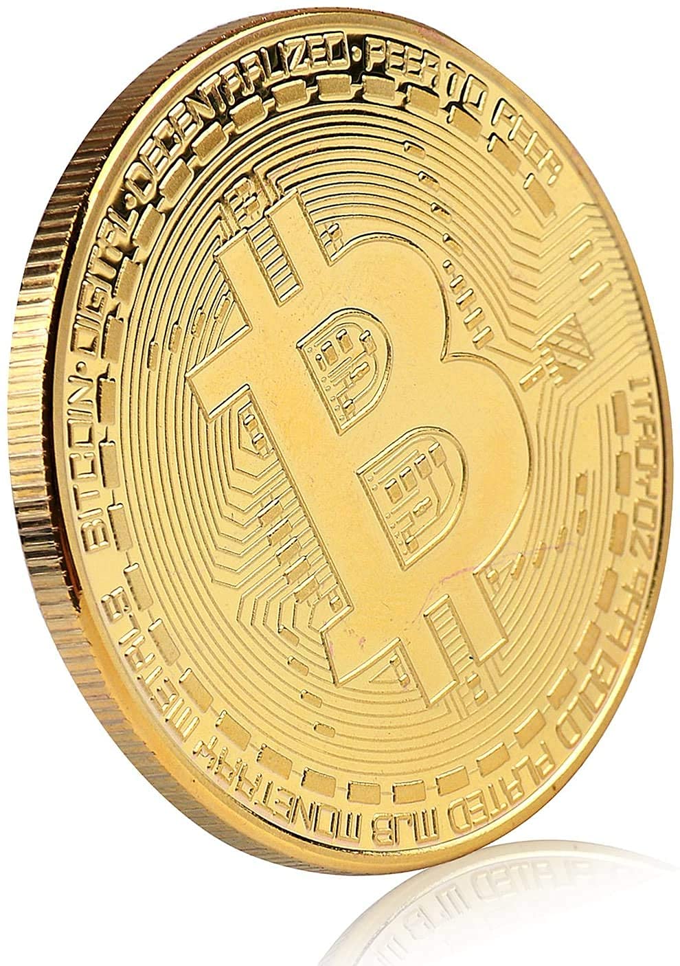 10 Pcs Bitcoin Coin Souvenir with Coin Case, Physical Bitcoin Collection, Gold Plated Bitcoin for Commemoration, Crypto Currency Coin BTC for Gift, Gold Bitcoin Tokens