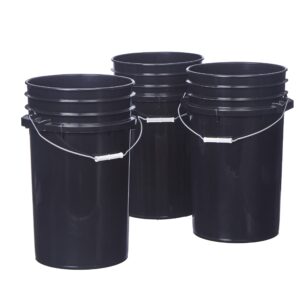 hudson exchange premium 7 gallon bucket, hdpe, black (thrее Расk, black)