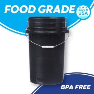 Hudson Exchange Premium 7 Gallon Bucket, HDPE, Black (Thrее Расk, Black)