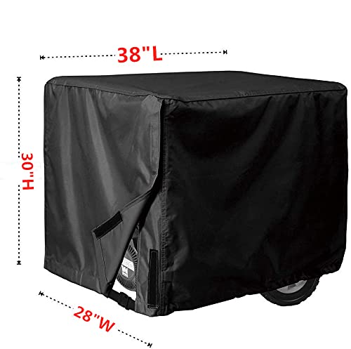 Waterproof Generator Cover Outdoor Universal Generators Protective Cover 600D Oxford Fabric Windproof UV Resistant Covers for Portable Generators Black