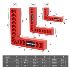 WETOLS 12PCS Positioning Squares, 90 Degree Right Angle Clamp Woodworking Tools for Handyman, Wood Clamp Square Clamp for Carpenter DIY Pictures Frames, Cabinets, Boxes, etc - WE867