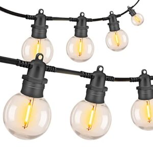 cforward outdoor string lights, patio lights outdoor, bistro lights, 25 feet g40 globe patio lights with 12 upgraded edison plastic bulbs (2 spare)