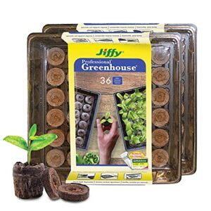 jiffy 36 peat pellet seed starting greenhouse bundle (pack of 2)