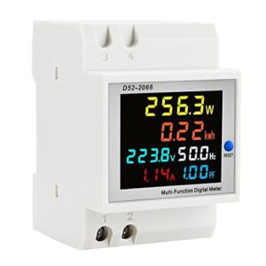 digital single phase energy meter tester electricity usage monitor ac 110v 40v~300v 100a ampermeter power voltmeter ammeter voltage amps watt kwh frequency power factor meter multimeter (built-in ct)