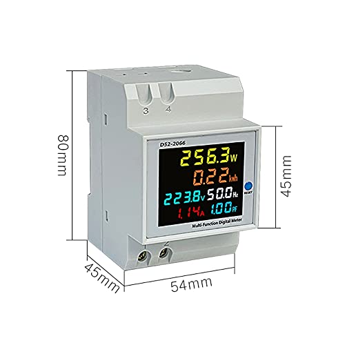 Digital Single Phase Energy Meter Tester Electricity Usage Monitor AC 110V 40V~300V 100A Ampermeter Power Voltmeter Ammeter Voltage Amps Watt Kwh Frequency Power Factor Meter Multimeter (Built-in CT)