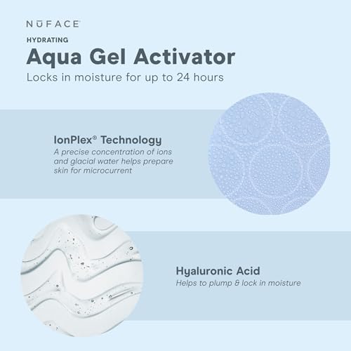 NuFACE Aqua Gel Activator. Extra-Large Lightweight, Hydrating Activator to Conduct Microcurrent, 10 Fl Oz