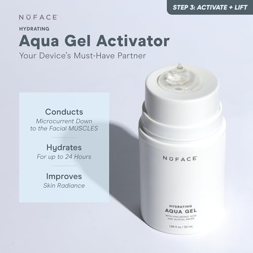 NuFACE Aqua Gel Activator. Extra-Large Lightweight, Hydrating Activator to Conduct Microcurrent, 10 Fl Oz