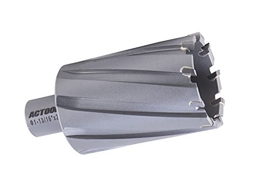 ACTOOL 1-13/16'' Diameter x 2'' Depth of Cut Carbide Tipped TCT ANNULAR Cutter with 3/4'' Weldon Shank